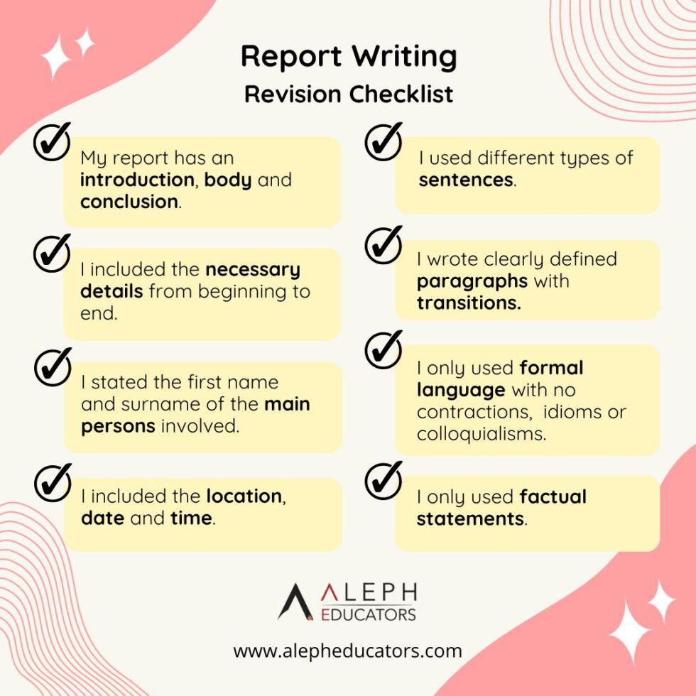 What Makes an Excellent Report? - Aleph Educators